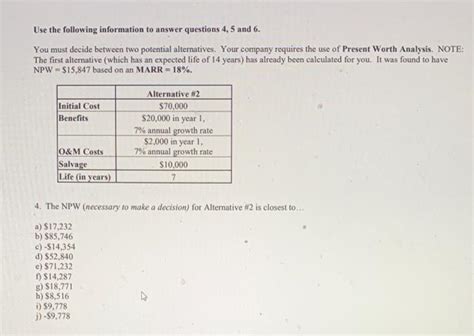 solved use the following information to answer questions 4 5