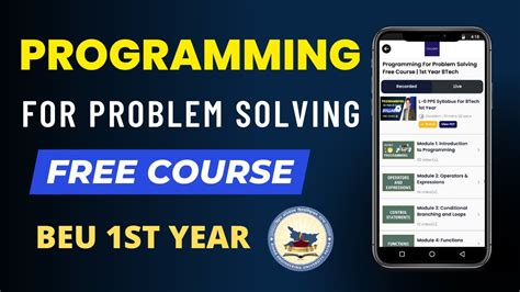 Programming For Problem Solving Btech 1st Year Full Course 🔥 Free On Edulogy App Pps Youtube