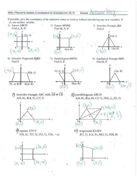 Solved Coordinate Geometry Worksheet Tuesday 11 November Worksheets Library