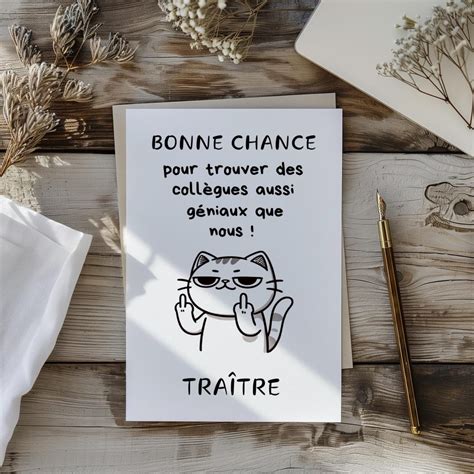 Carte Pour Départ Collègue Carte Humour Cadeau à Imprimer Etsy France