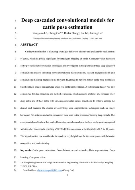 Pdf Deep Cascaded Convolutional Models For Cattle Pose Estimation