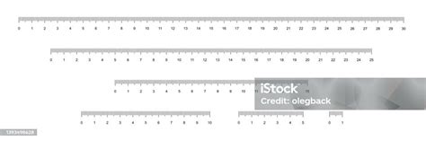 센티미터로 길이를 측정하는 눈금자 세트 비늘이있는 간단한 학교 도구 눈금자에 대한 스톡 벡터 아트 및 기타 이미지 눈금자 센티미터 한 줄로 Istock