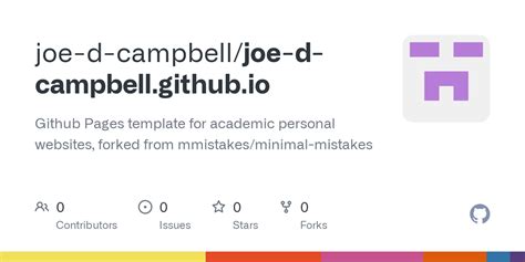 Github Joe D Campbelljoe D Github Pages Template