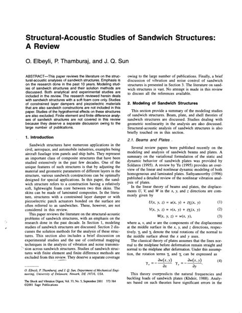 Pdf Structural Acoustic Optimization Of Composite Sandwich Structures A Review