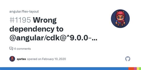 Wrong Dependency To Angularcdk900 Rc8 · Issue 1195 · Angularflex Layout · Github