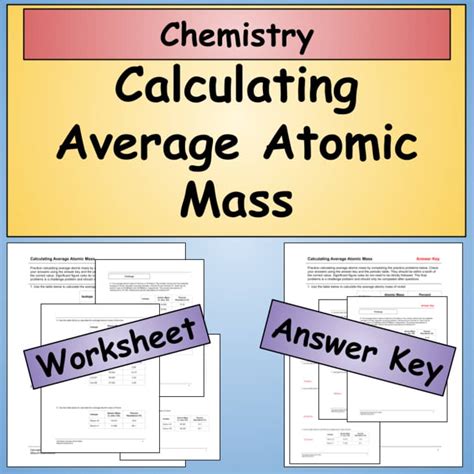 Calculating Average Atomic Mass Worksheet By Back Pocket Science Worksheets