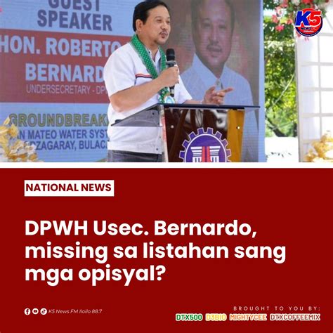 Dpwh Usec Bernardo Missing Sa K5 News Fm Iloilo 88 7 Facebook