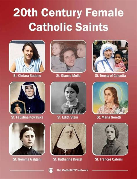20th Century Female Catholic Saints Female Patron Saints