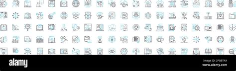 Digital Analytics Vector Line Icons Set Digital Analytics Tracking