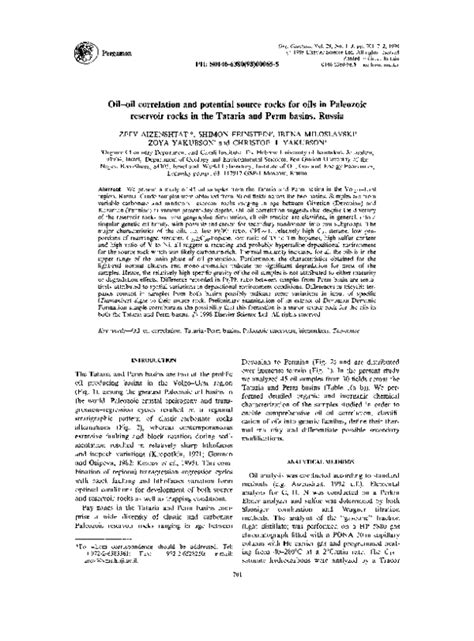 Pdf Oil Oil Correlation And Potential Source Rocks For Oils In Paleozoic Reservoir Rocks In