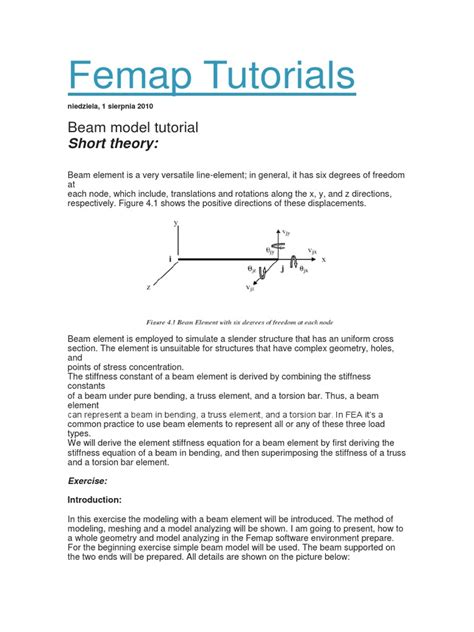 Femap Tutorials Pdf Bending Beam Structure
