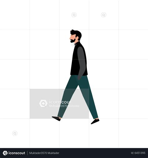 male walk cycle animated illustration download in json lottie or mp4