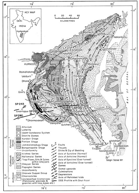 A Geological And Tectonic Map Of Cuddapah Basin Download Scientific Diagram