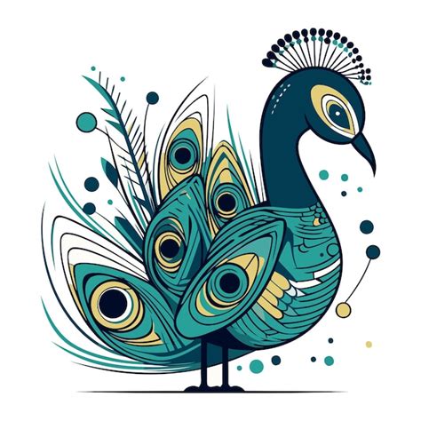 Premium Vector Peacock Vector Illustration Hand Drawn Peacock With Feathers
