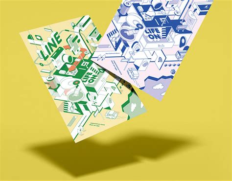 Isometric 아이소메트릭 라인 포스터 디자인 Behance