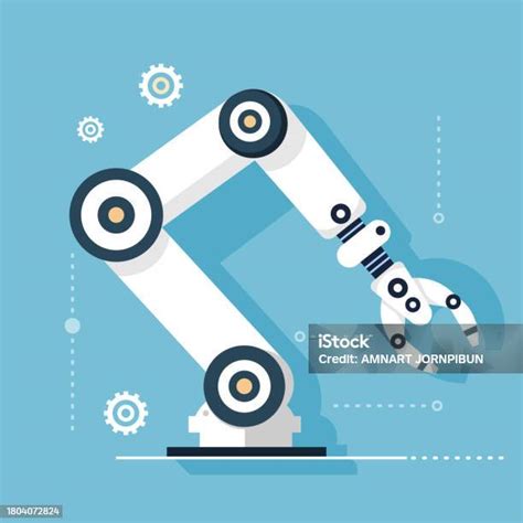 Tangan Mekanik Atau Lengan Robot Manipulator Robot Ai Industri Ilustrasi Stok Unduh Gambar
