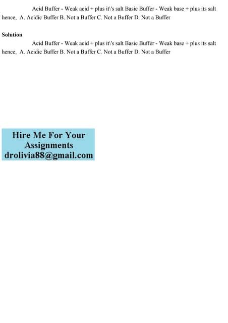 Acid Buffer Weak Acid Plus Its Salt Basic Bpdf Chemistry Science