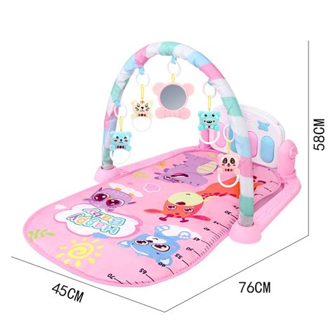 Кът за игра Visionhub® За бебета Матрак С интерактивни играчки 4 в 1 С музика и светлини