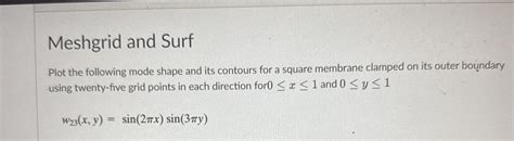 solved meshgrid and surfplot the following mode shape and