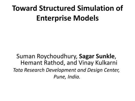 Toward Structured Simulation Of Enterprise Models Pptx Computing Technology And Computing