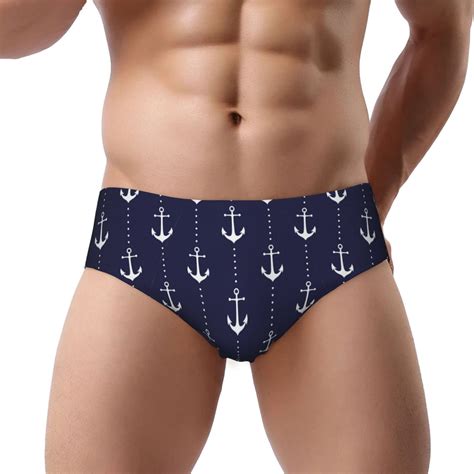Mens Underwear Soft Comfort Mens Underwear Briefs White Anchors