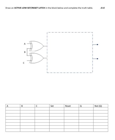Solved Draw An Active Low Setreset Latch In The Block Below