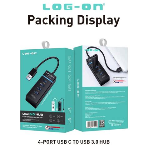 LOG ON USB HUB 3 0 4PORT LO HUB03 High Speed Power USB A To USB A 0 15 Meter PLUG AND PLAY