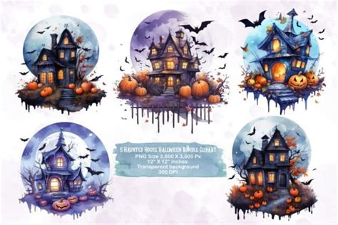 Haunted House Halloween Clipart Bundle Graphic By Jaroensvgdesign