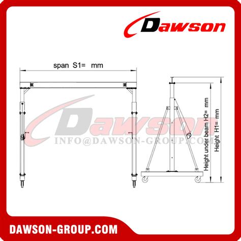 Ds Pt2 1 Manual Winch Lifting Gantry Crane Steel Gantry Crane With Hand Crank Winch Dawson