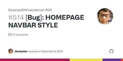 Bug Homepage Navbar Style · Issue 514 · Soujanya2004wanderlust 2024 · Github