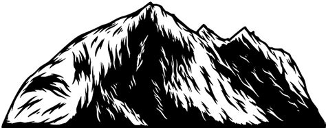 조각 스타일로 산의 그림 엠블럼 기호 포스터 카드 배너를 위한 디자인 요소 벡터 일러스트레이션 검은색에 대한 스톡 벡터 아트 및