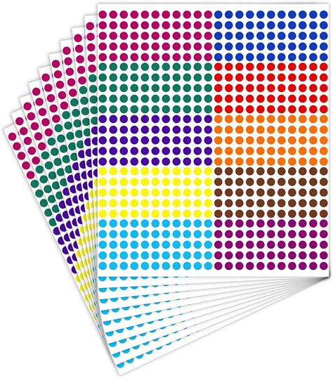 5500pcs Color Coded Label Stickers 0 24inch Round Color Coding Stickers Self Adhesive Colored