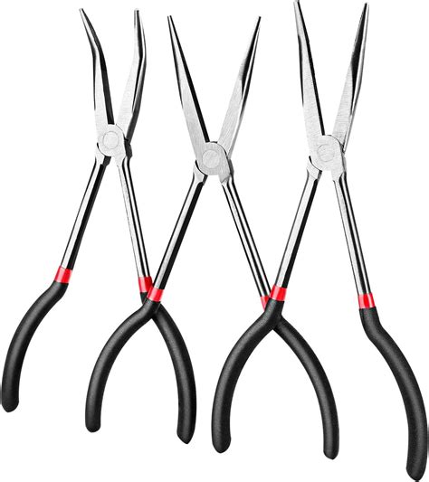 Amazon Basics Long Reach Pliers Set Black 3 Count Uk