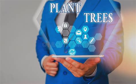 Handwriting Text Writing Plant Trees Concept Meaning Process Of Planting A Tree For Land