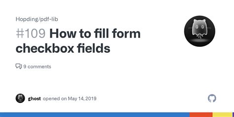 How To Fill Form Checkbox Fields · Issue 109 · Hopding Pdf Lib · Github