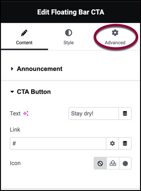 Add A Floating Bar To Your Site Elementor