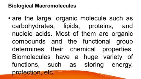 Physical Science Biological Macromoleculespptx