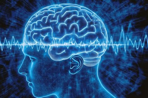 Connectome Memory Encoding And Dendrite Glowing Brain With Blue Electroencephalogram Waves