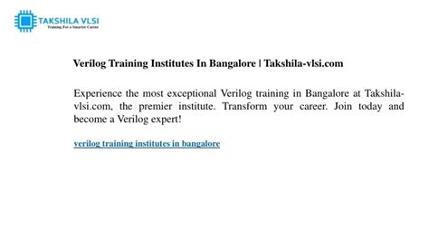 Ppt Verilog Training Institutes In Bangalore Takshila Powerpoint Presentation Id