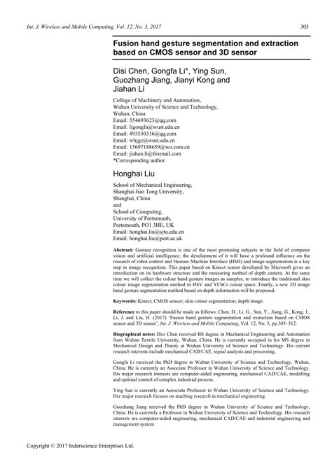 Pdf Fusion Hand Gesture Segmentation And Extraction Based On Cmos