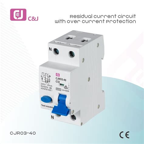 Cjro3 40 1p N Rcbo Elcb Residual Current Circuit Breaker With Overcurrent Protection Rcbo And