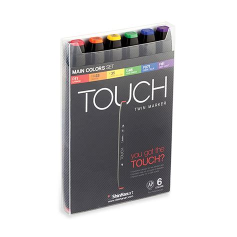 Touch Twin Marker Set 6 Main Colors Highlights