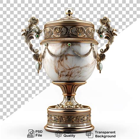 검은색과 금색의 트로피가 투명한 배경에 고립되어 있습니다 프리미엄 Psd 파일