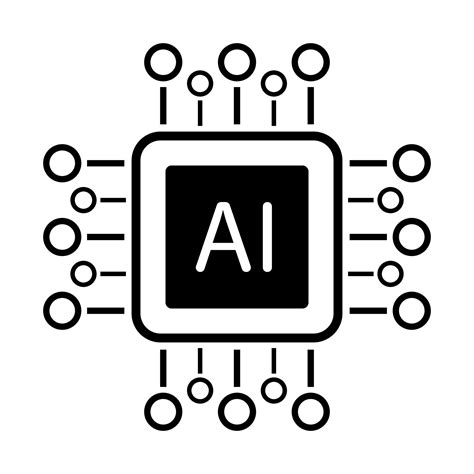 Artificial Intelligence Ai Processor Chip Vector Icon Symbol For