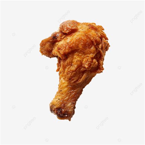 단일 프라이드 치킨 윙 드럼렛은 순수한 배경에 수직으로 중앙에 있습니다 날개에 빵가루가 입혀지지 않았습니다 날개에 그릴 자국이