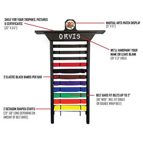 Usmc Mcmap Martial Arts Belt Display 5 Belt Warrior And Shield