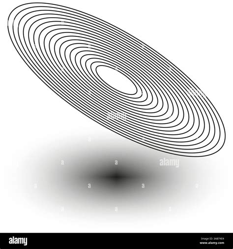 elliptical contour shape black concentric ellipse hovering vector