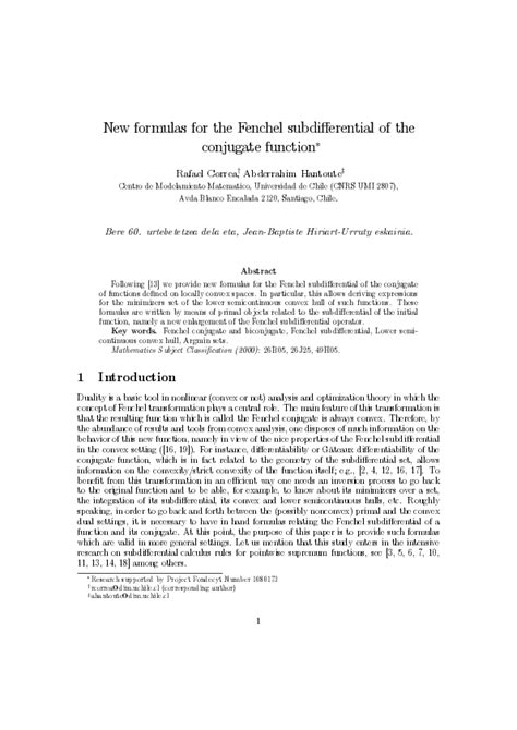 pdf new formulas for the fenchel subdifferential of the conjugate