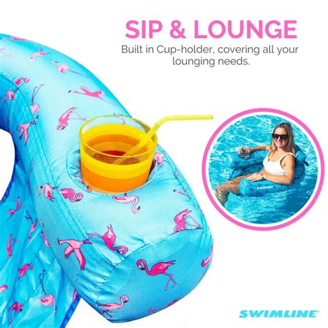 Swimline 32 In 1 Seat Blue Inflatable Lounger 90466 At