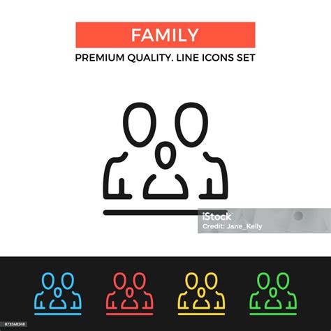 벡터 가족 아이콘입니다 부모와 자식 프리미엄 품질 그래픽 디자인입니다 현대 선형 뇌졸중 신호 무늬 개요 기호 컬렉션 웹사이트 웹 디자인 모바일 응용 프로그램에 대 한 설정